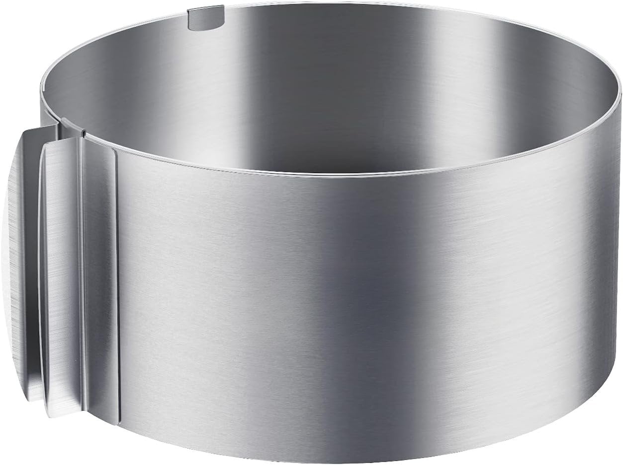 Cake Ring, 6 to 12 Inch Adjustable Cake Mousse Mould Set, Stainless ...