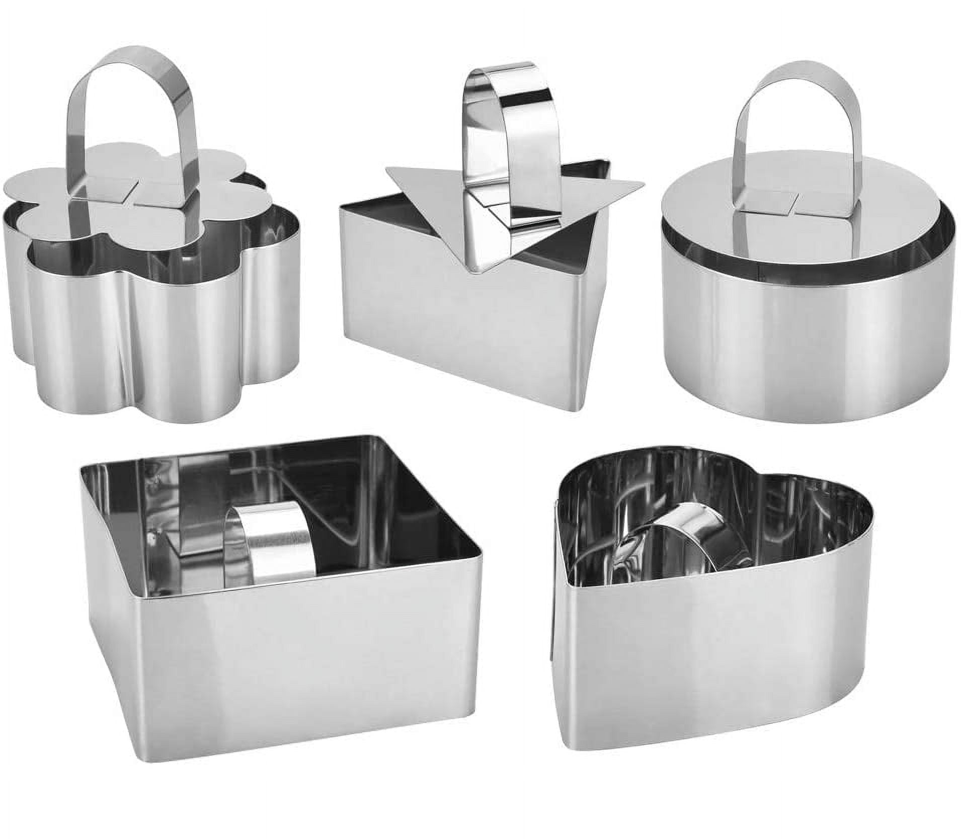 Cake Ring Mold Set for Pastry Molding, Stainless Steel Dessert Rings ...