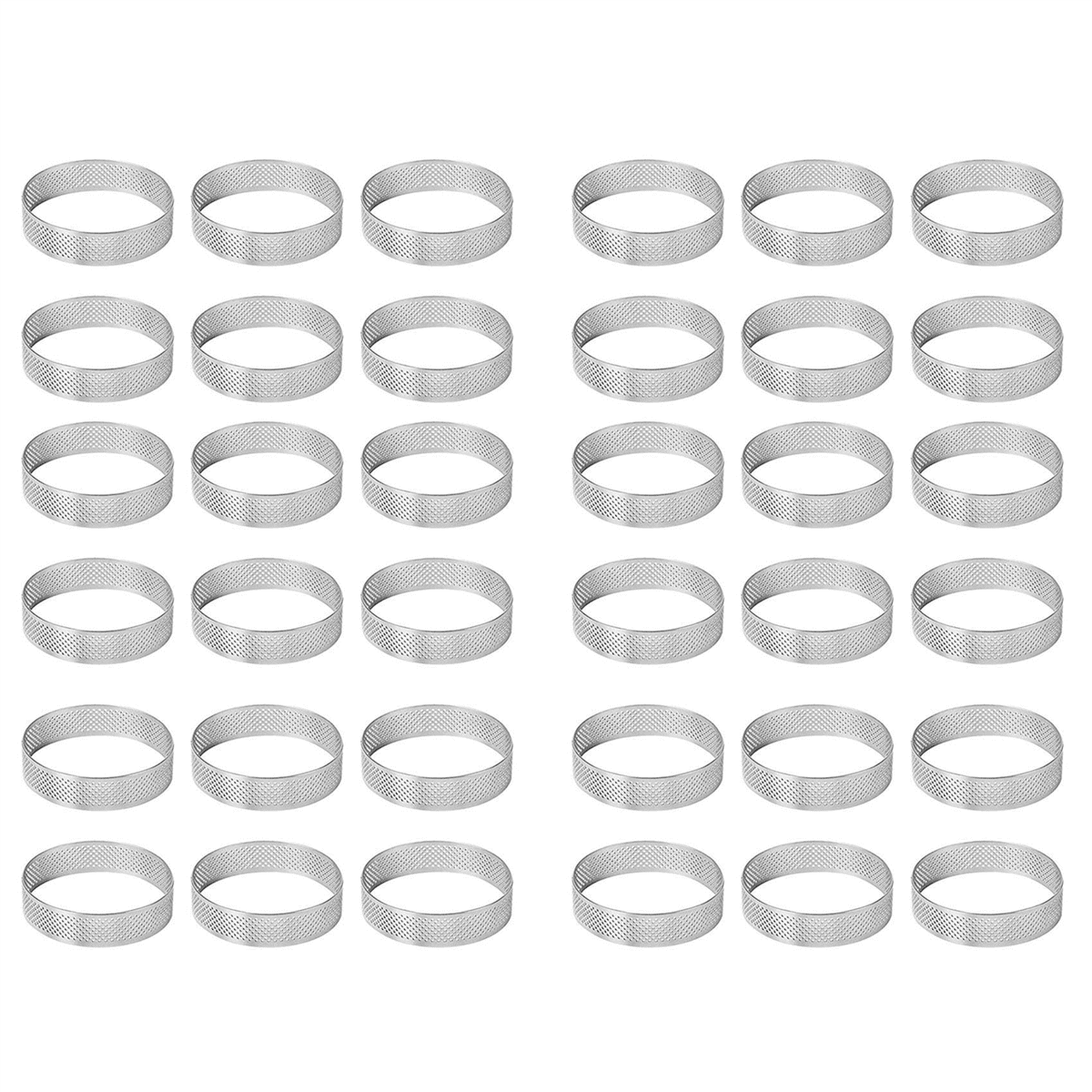 Cake Ring Molds, 30Pcs Stainless Steel Porous Tart Ring, Perforated Pie ...