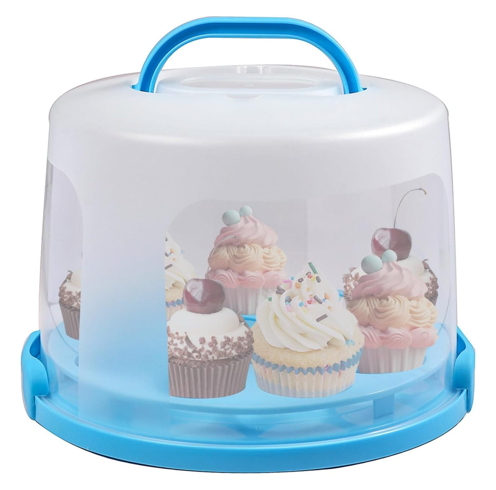 Cake Round Cake Stand Plus Height Cake Container with Cupcakes Pad ...