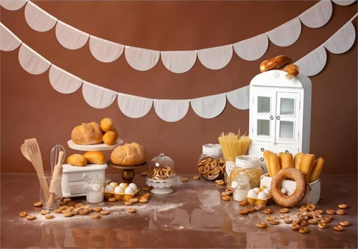 Cake Shop Photography Backdrop Bakery Sweets Bar Shelves Dessert Store ...