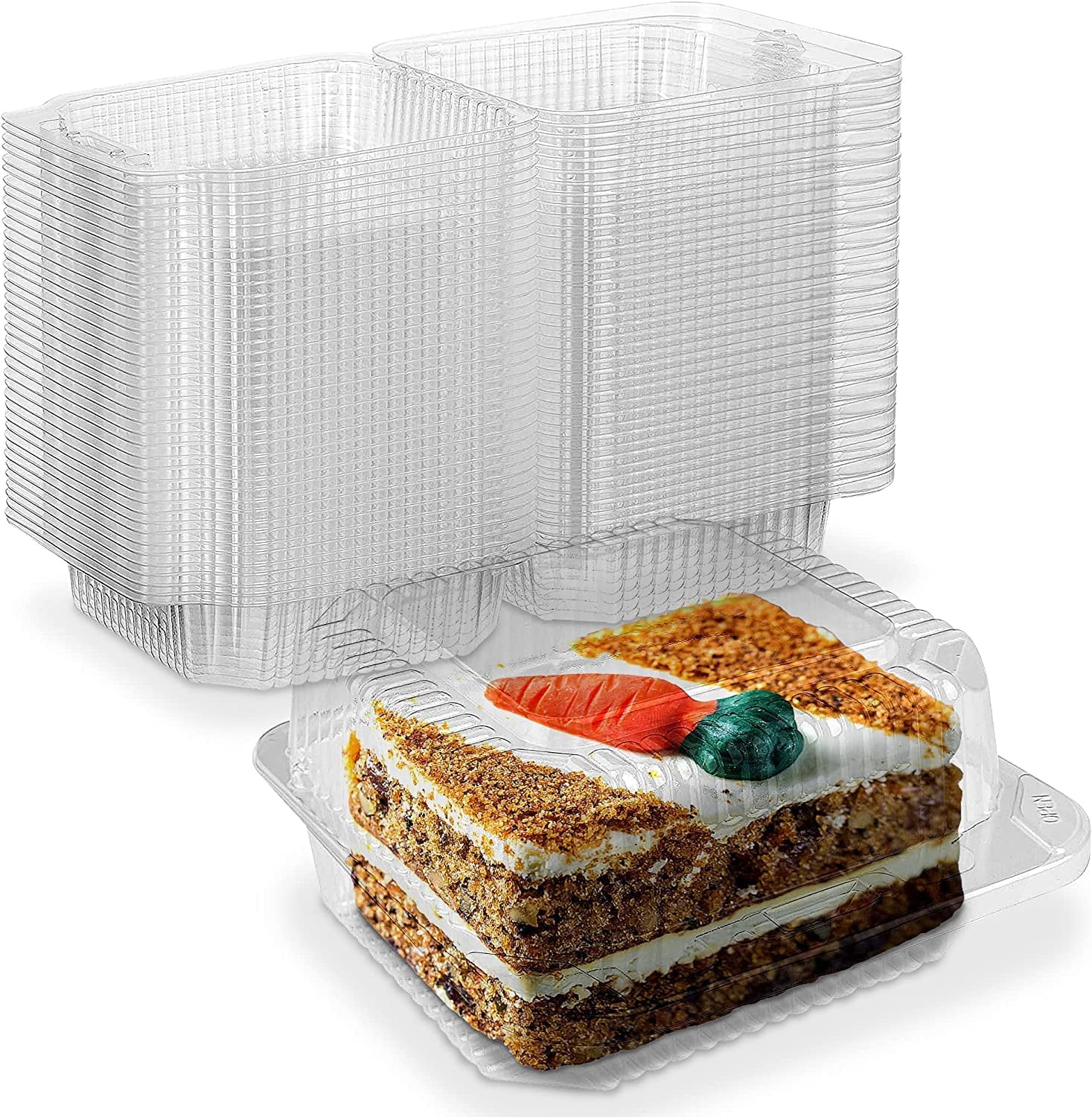 Cake Slice Container 5.25" x 5.63" x 3.17" - Clear Square Plastic ...