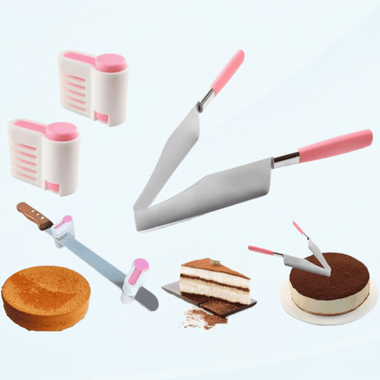 Cake Slicer and Cake Leveler Slicer-Staless Steel Cake Server Cuts the Perfect Cake.Cake Cutter ...