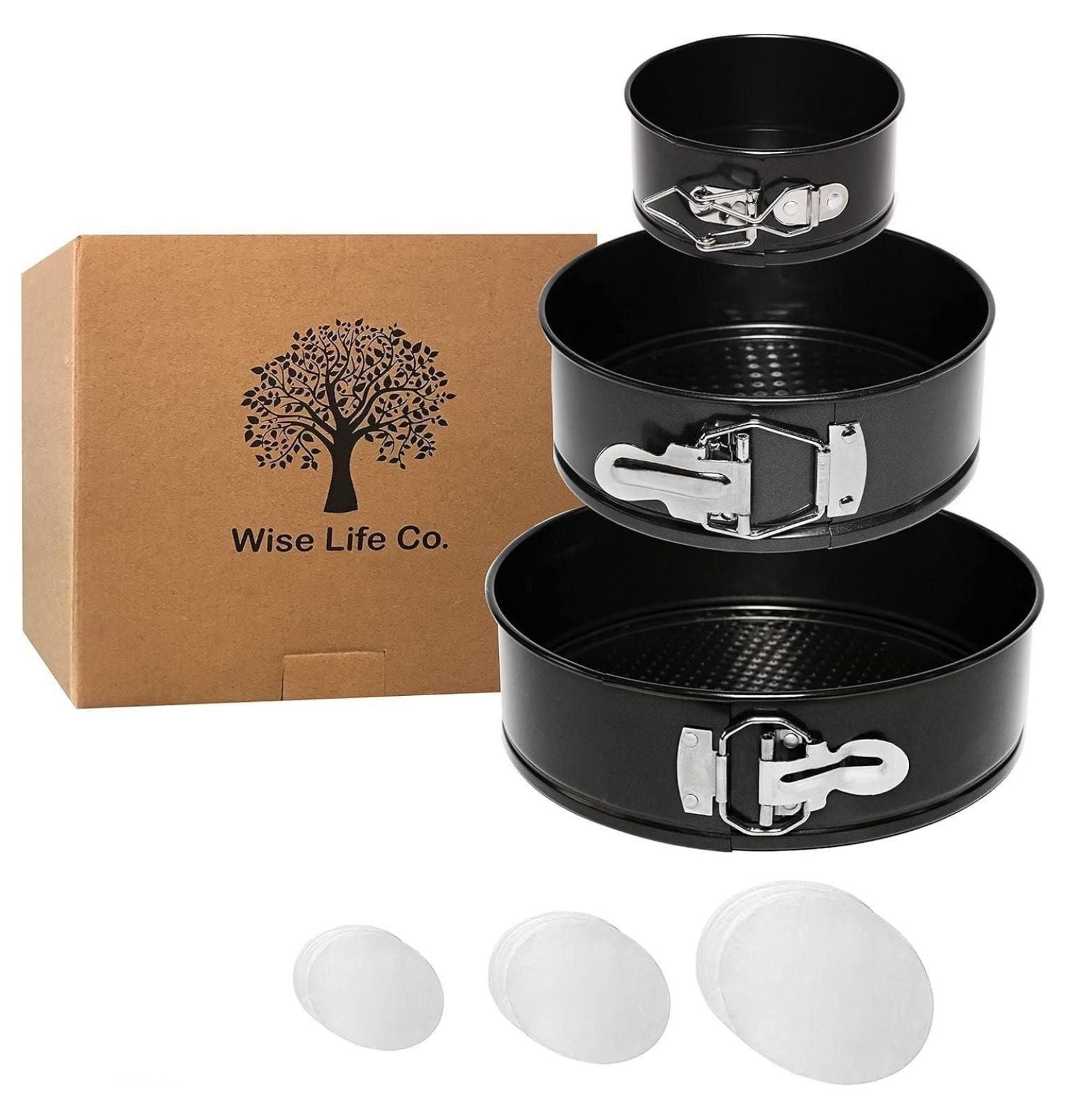 Cake Springform Pan Set of 3 (4 in 7 in 9 in) With 60 Parchment Paper ...