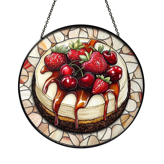 Cake Stained Glass Suncatcher – Decorative Window Accent - Walmart.com