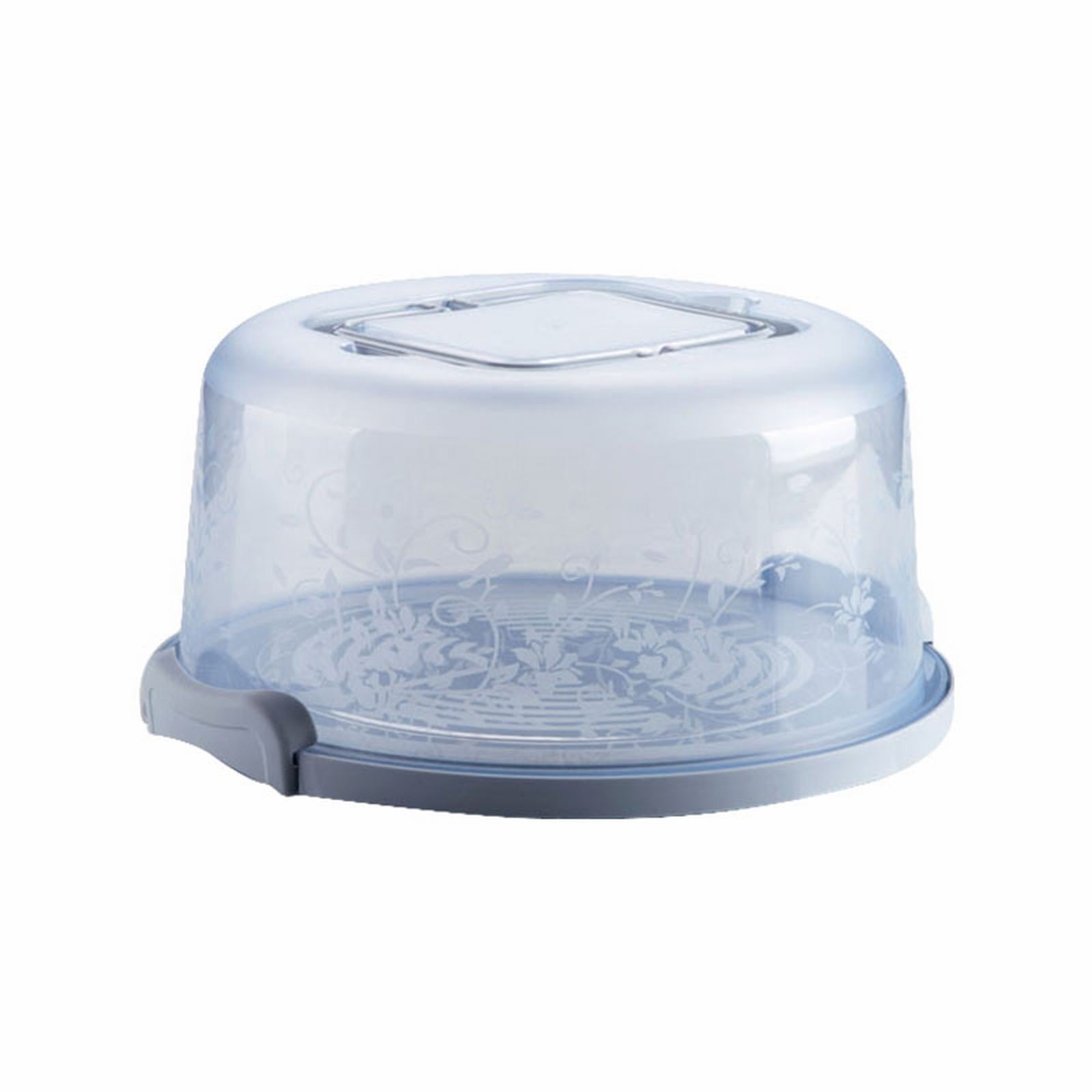 Cake Stand,10" Clear Plastic Cake Carrier with Handle & Tray,Stackable ...