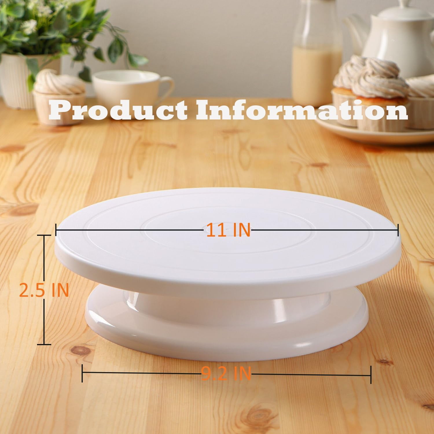 Cake Stand, 11 Inch Rotating Cake Turntable, Turns Smoothly Revolving ...