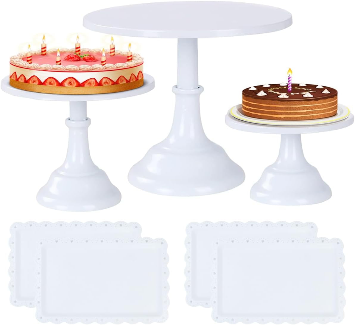 Cake Stand, 7Pcs Round Metal Cake Display Stand 8/10/12Inch Dessert ...
