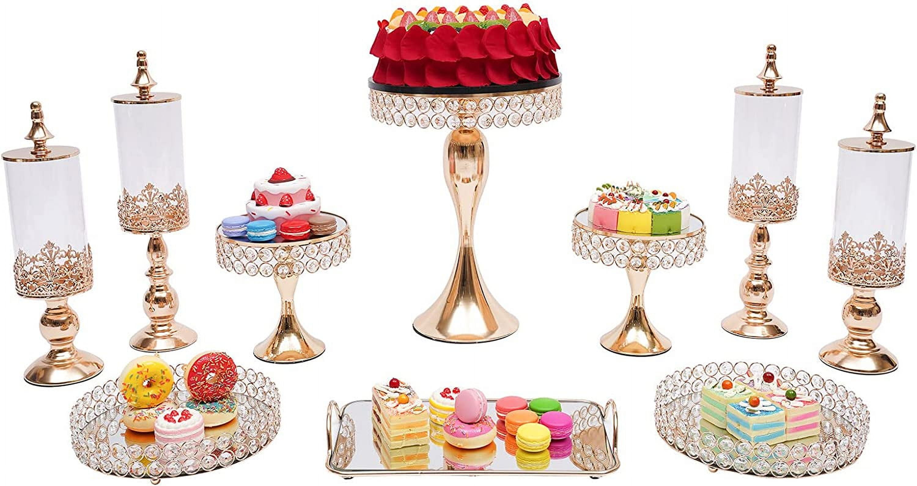 Cake Stand, Cake Stand Set, Crystal Cupcake Dessert Plate Display ...
