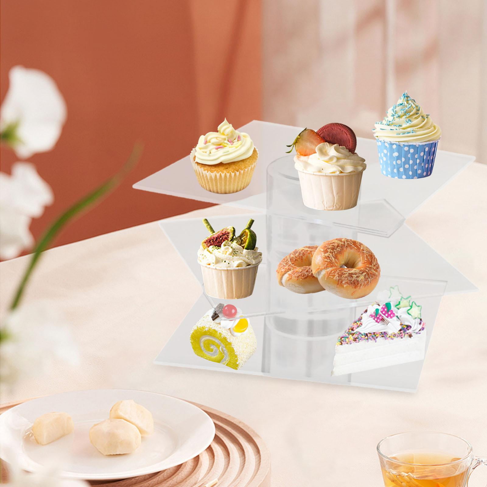 Cake Stand Cake Tier Flowerr Tiers Decorative Floating Cake Riser for ...