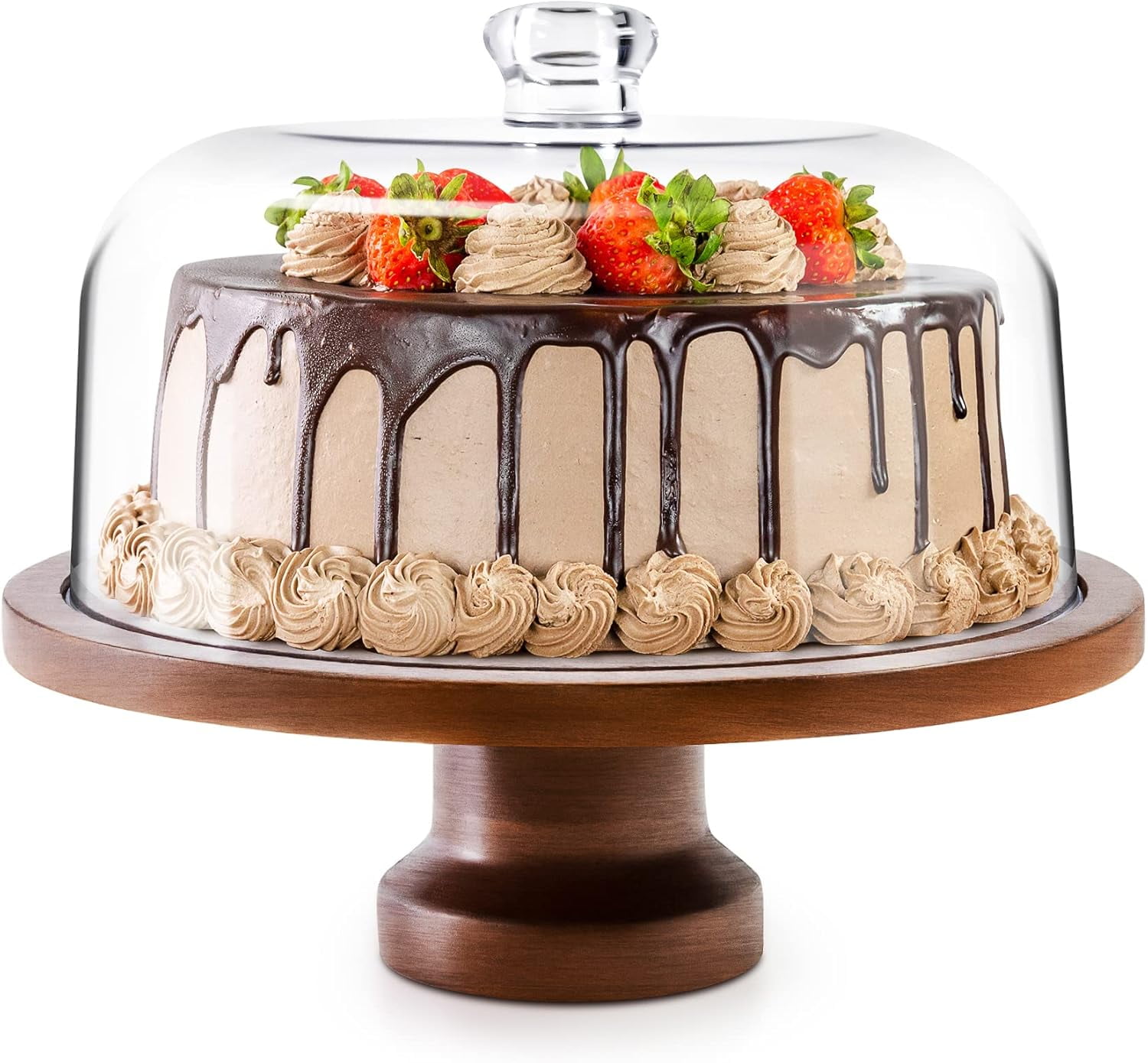 Cake Stand with Dome and Acrylic Lid, Cake Plate and Plastic Cake Cover ...
