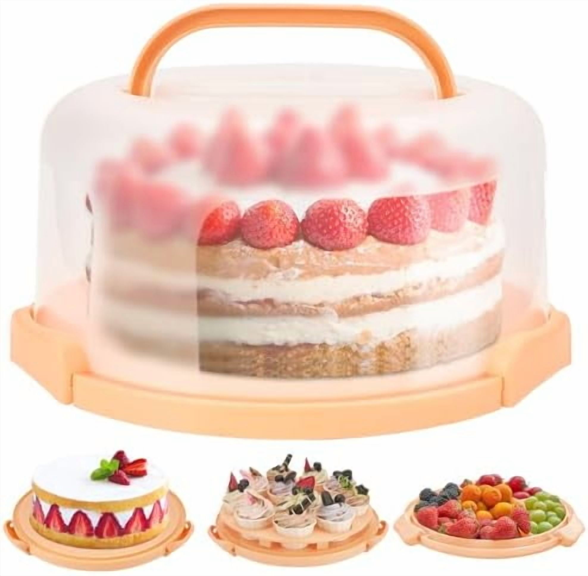 Cake Stand with Lid, Cake Carrier BPA-Free Cake Containers for 10 inch ...