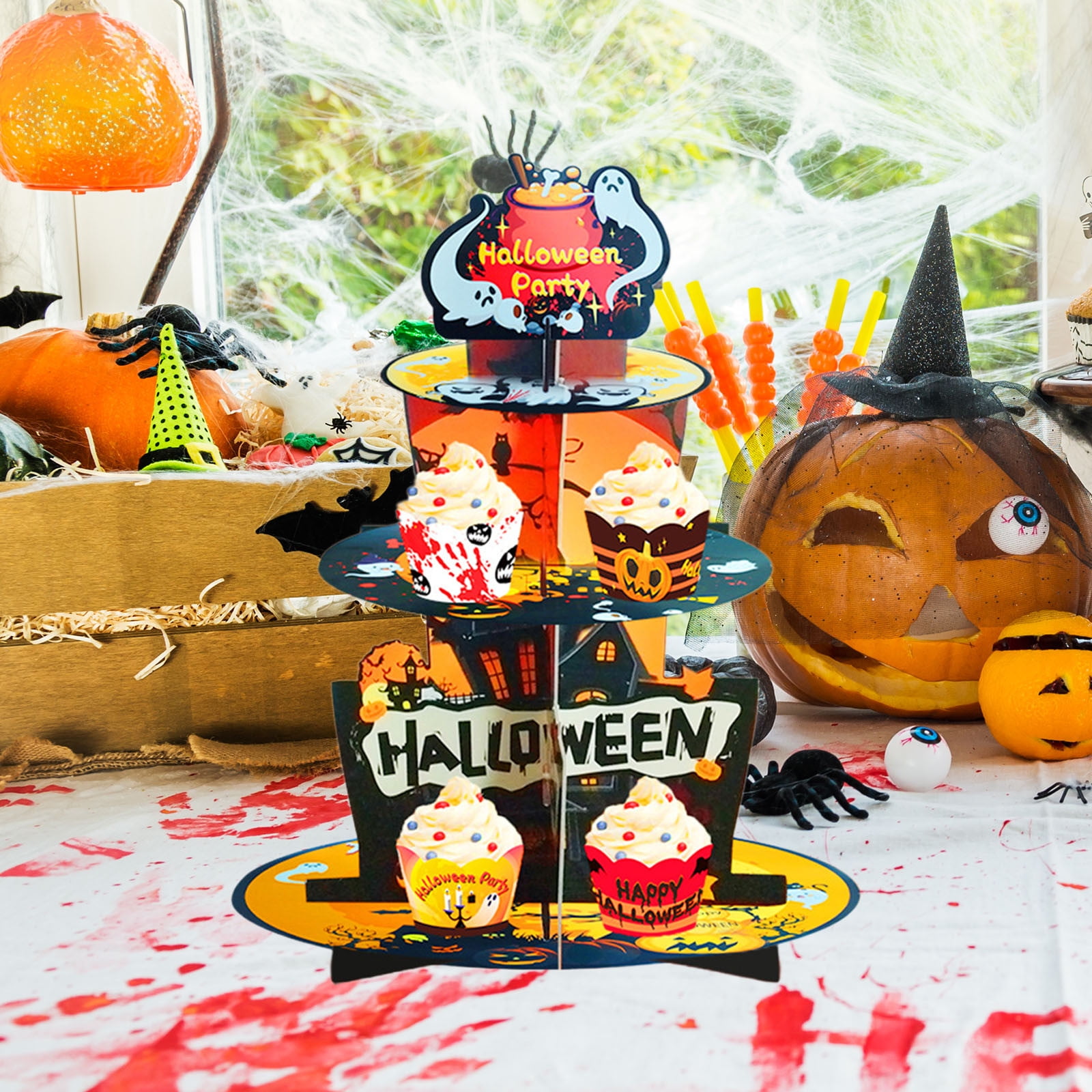 Cake Stand Paper Three-layer Tray Three-dimensional Multi-r Cake Stand ...