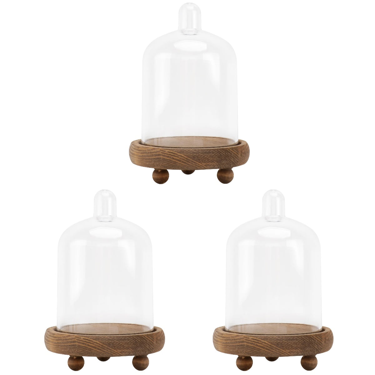 Cake Stand Serving Wooden Footed Plate Display Pudding Dome Cloche ...