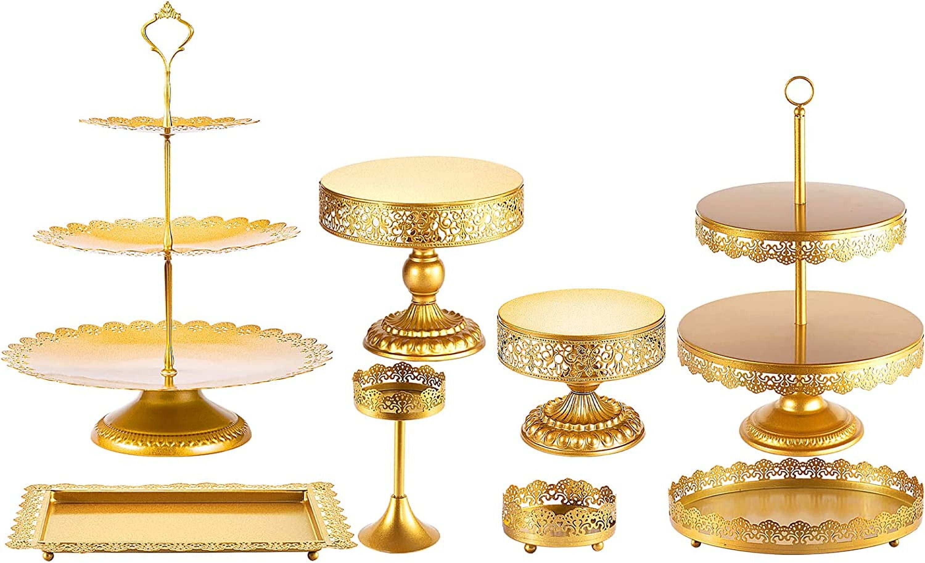 Cake Stand Set-8 Pcs Gold Cake Stand -Dessert Table Display Set-Cake ...