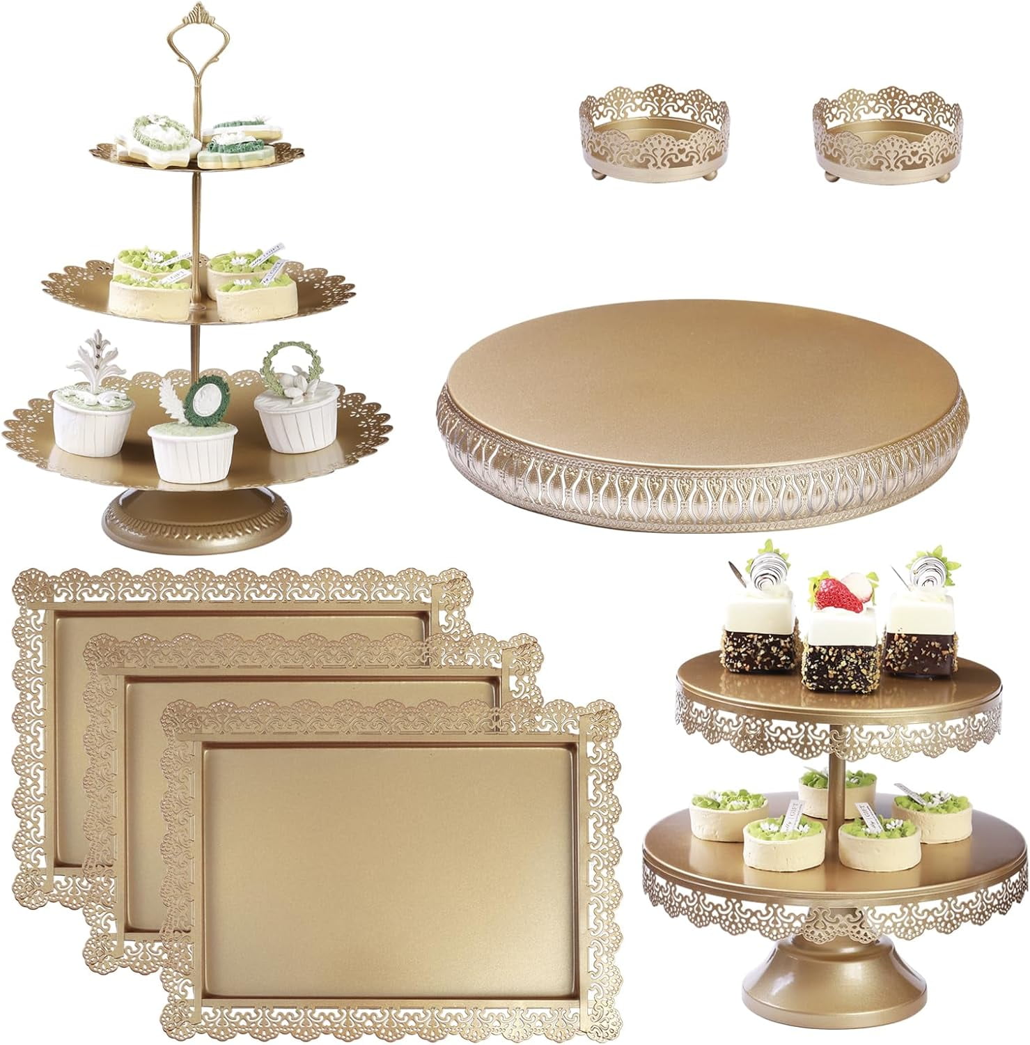 Cake Stand Set, Cake Stand, Displays for Dessert Cupcake Serving Tower ...