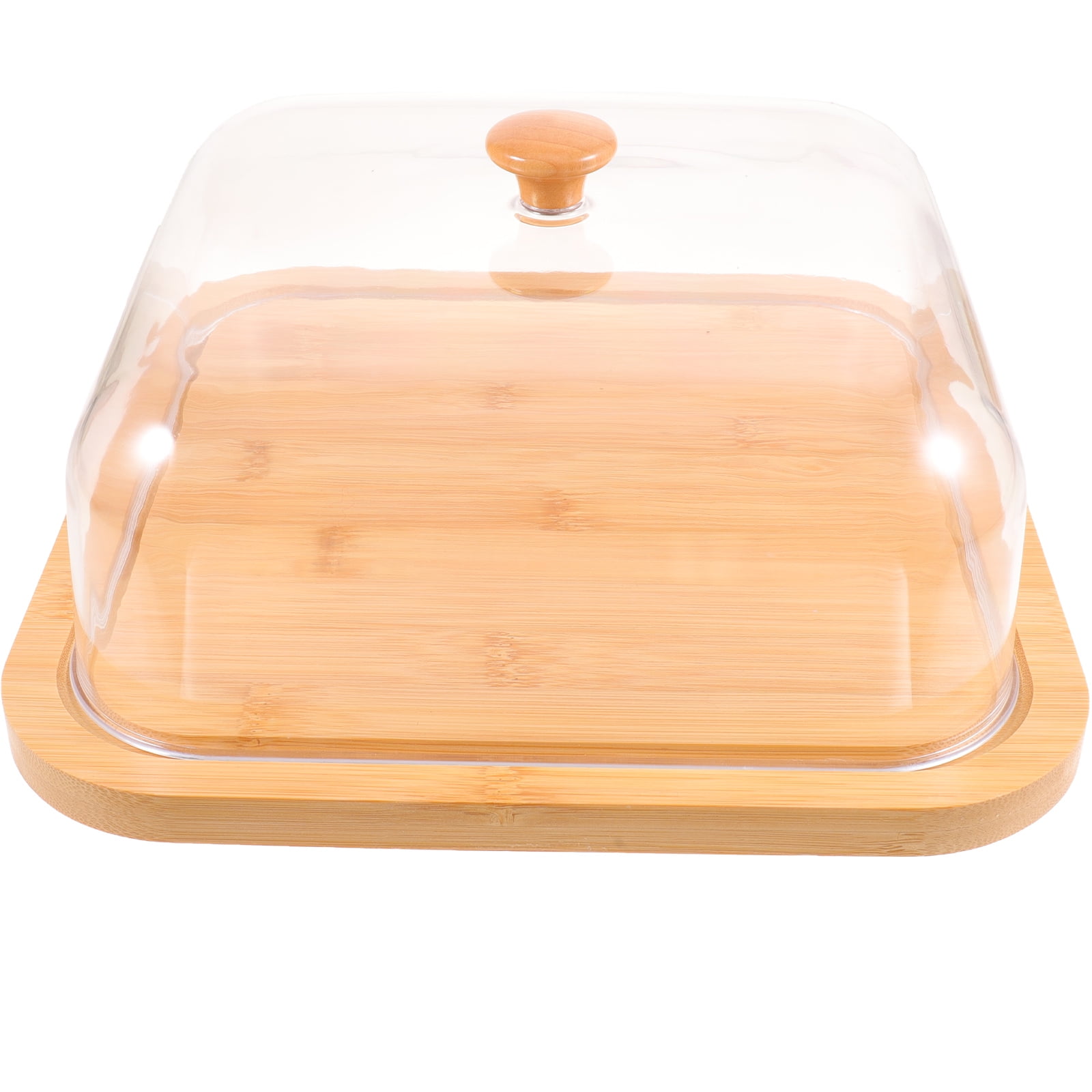 Cake Stand With Lid 1 Set of Bamboo Cake Tray with Lid Multi-functional ...