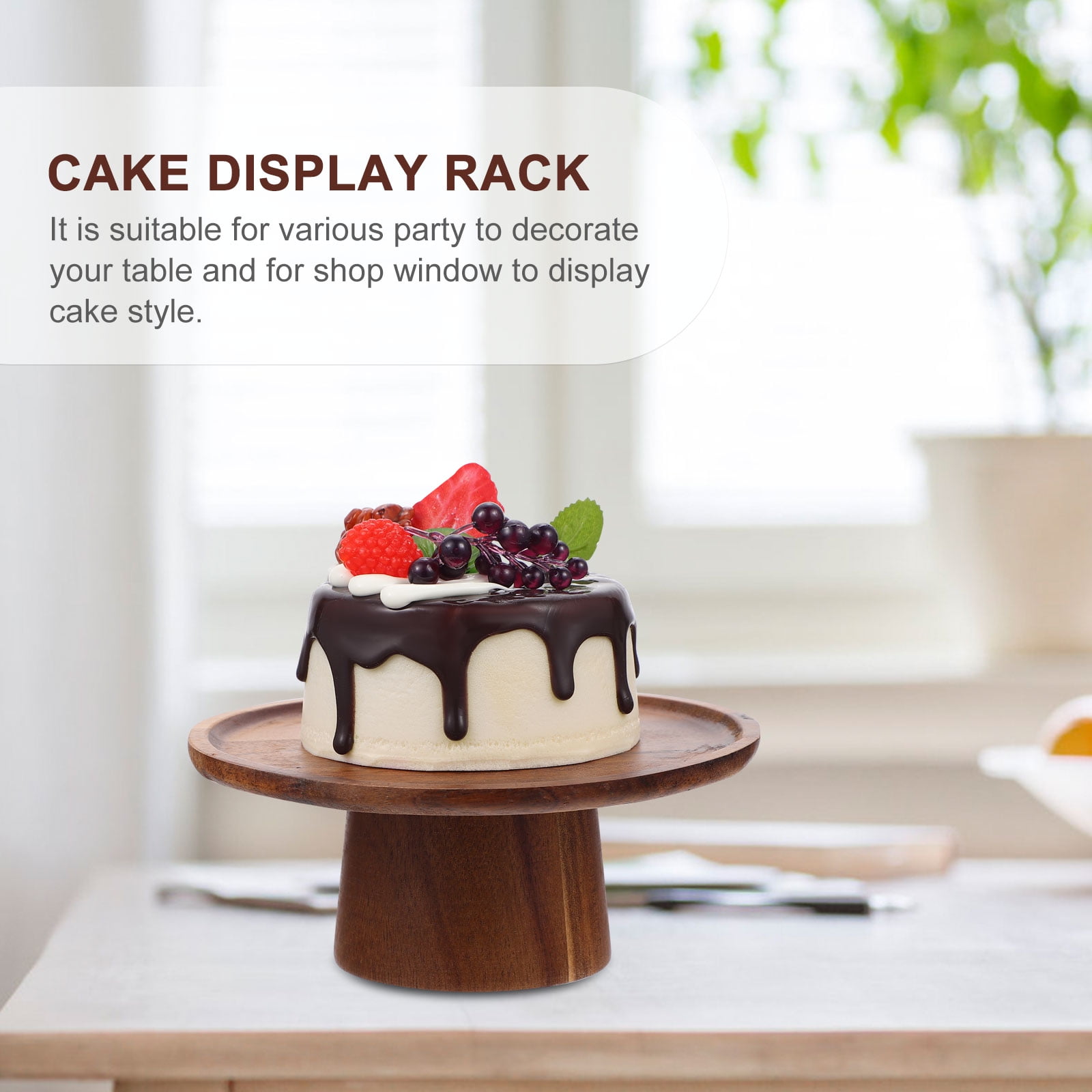 CIMAXIC Pie Display Stand Wooden Assorted Color 1Pc 6.09X6.09X2.75in ...