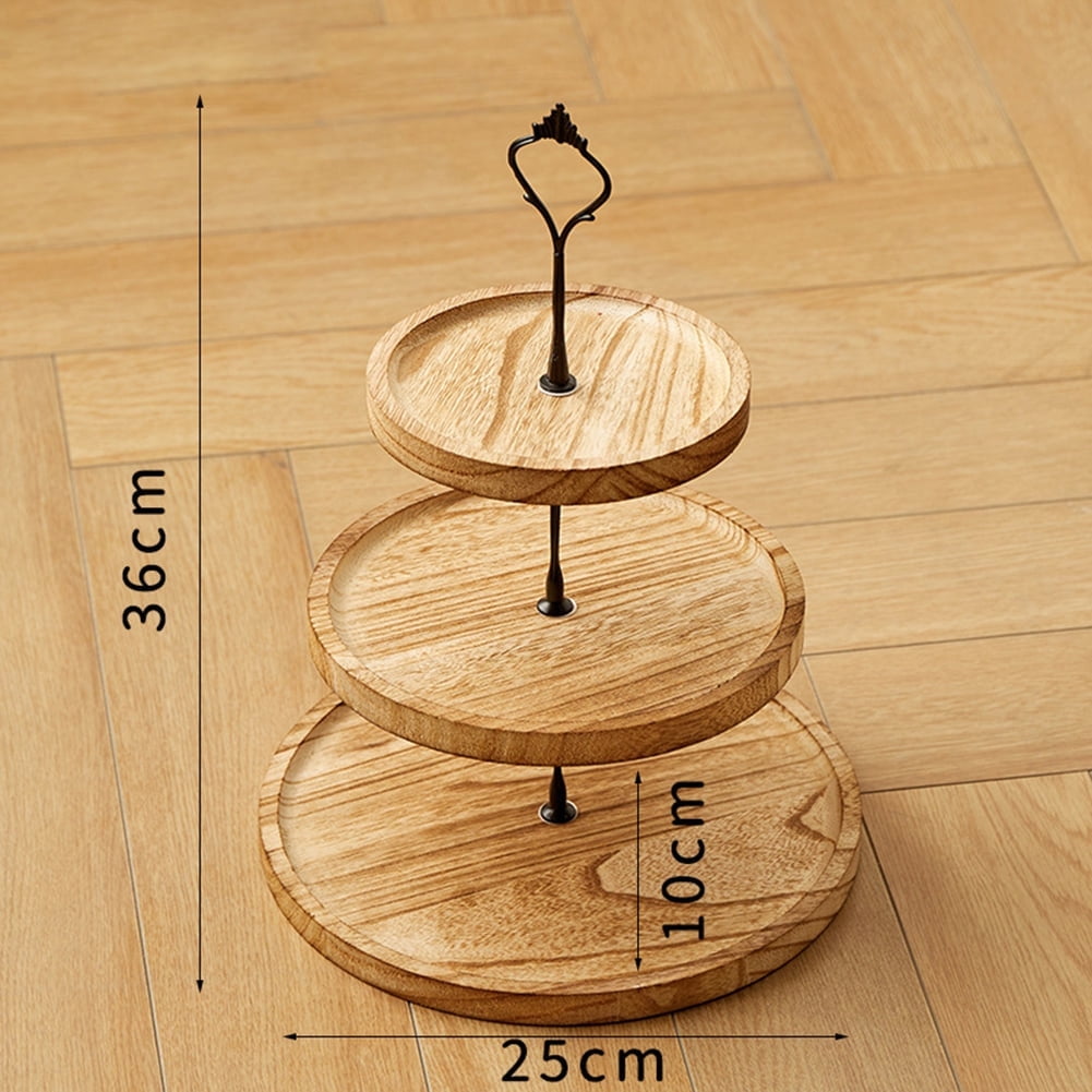Cake Stand Wooden Dessert Table Stand Set 3 Tired Cupcake Display ...