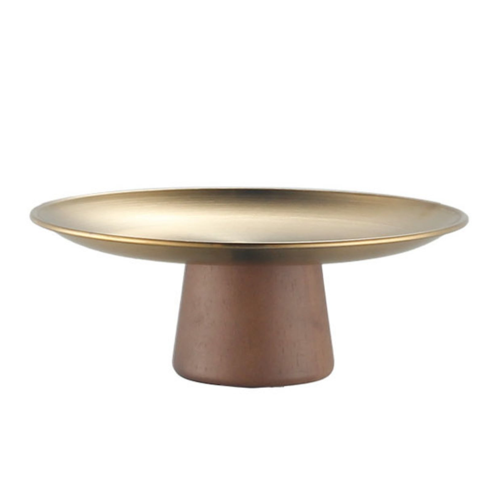 Cake Stand for Party Metal Cake Plate Stand, Round Pedestal Wood Base ...