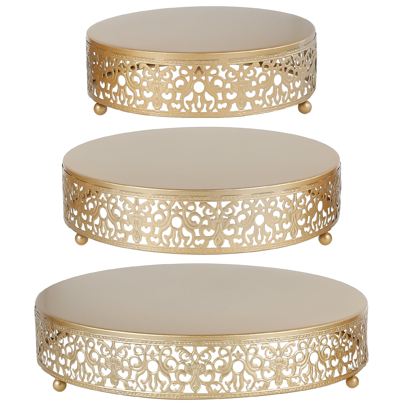 Cake Stands Set 8'' 10'' 12'' Round Metal Cake Stands Round Metal Cake ...