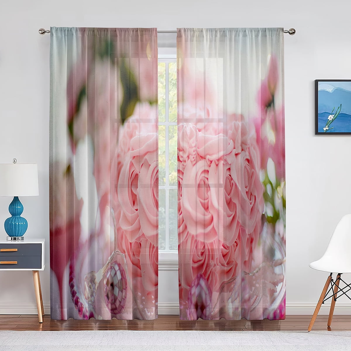 Cake Strawberry Raspberry Fruit Food Tulle Curtains for Living Room ...