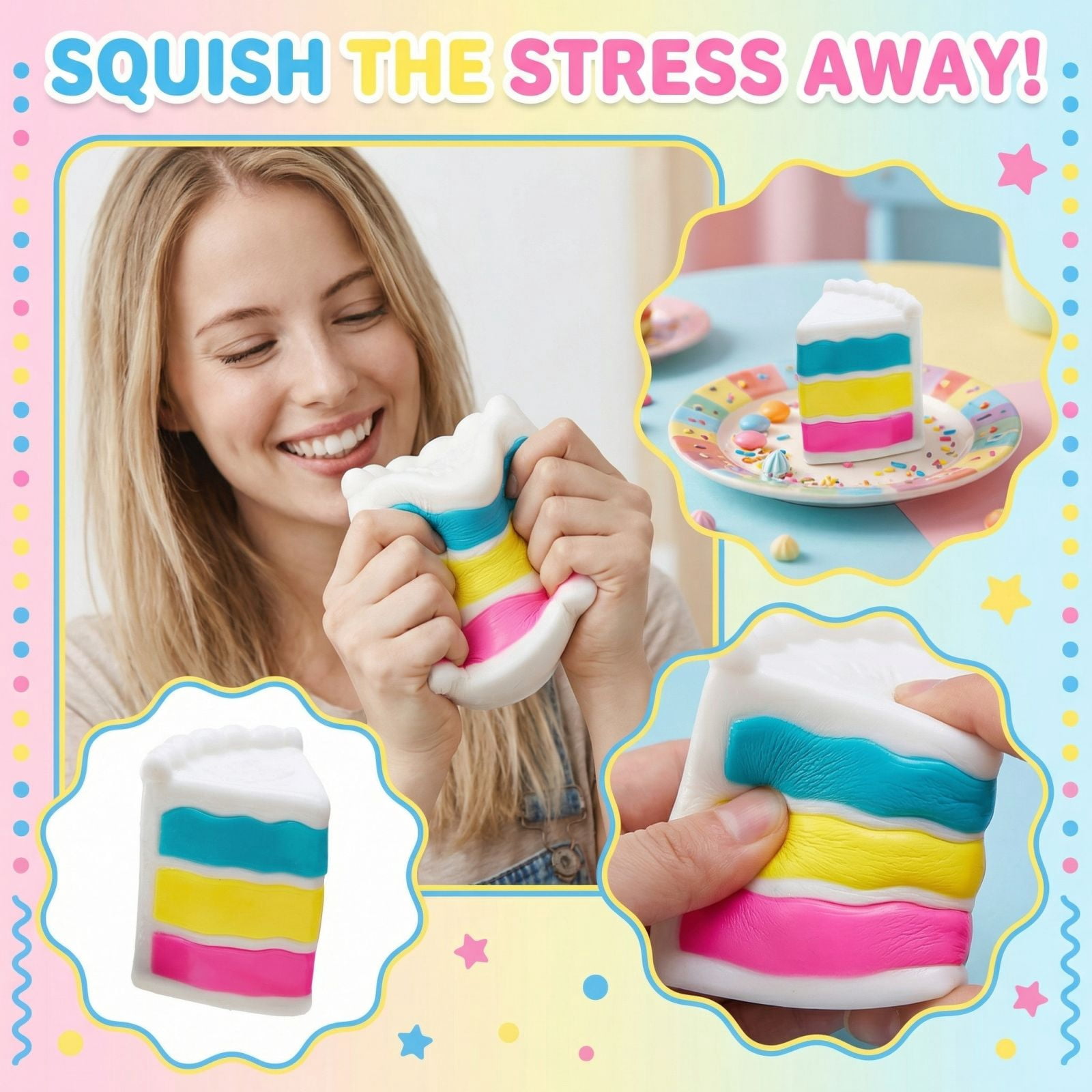 Cake Taba Squishy Stress Balls for Adults Kids, Fidget Toy for ...