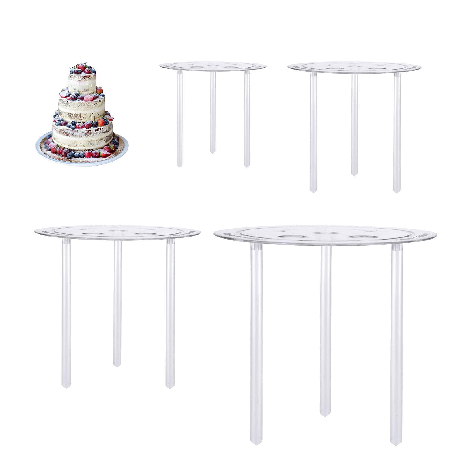 Cake Tier Supports Set with 12 Pieces Wedding Cake Supports Multi Layer ...