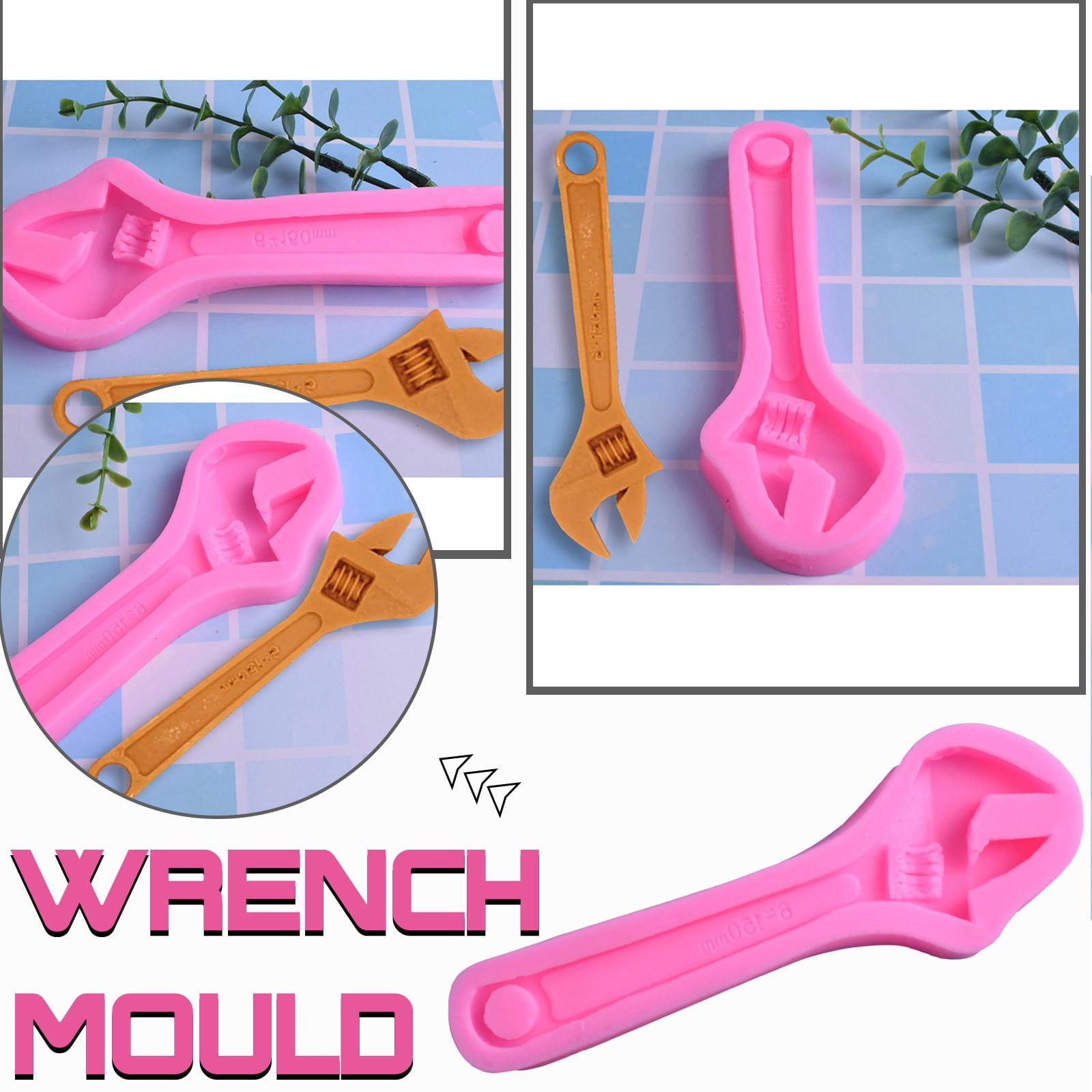 Cake Tool Silicone Modeling DIY Plaster Hardware Cake Mould/ Diy Wrench ...