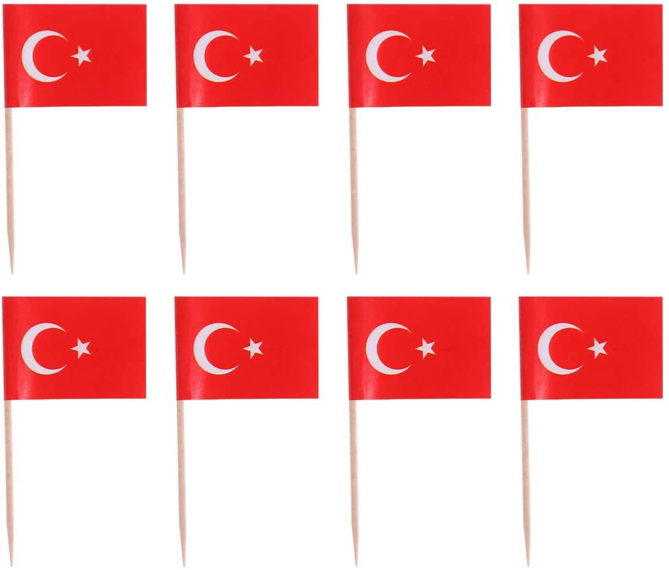 Cake Toothpick Competitions Hand Flag 100pcs Wooden National Flag ...