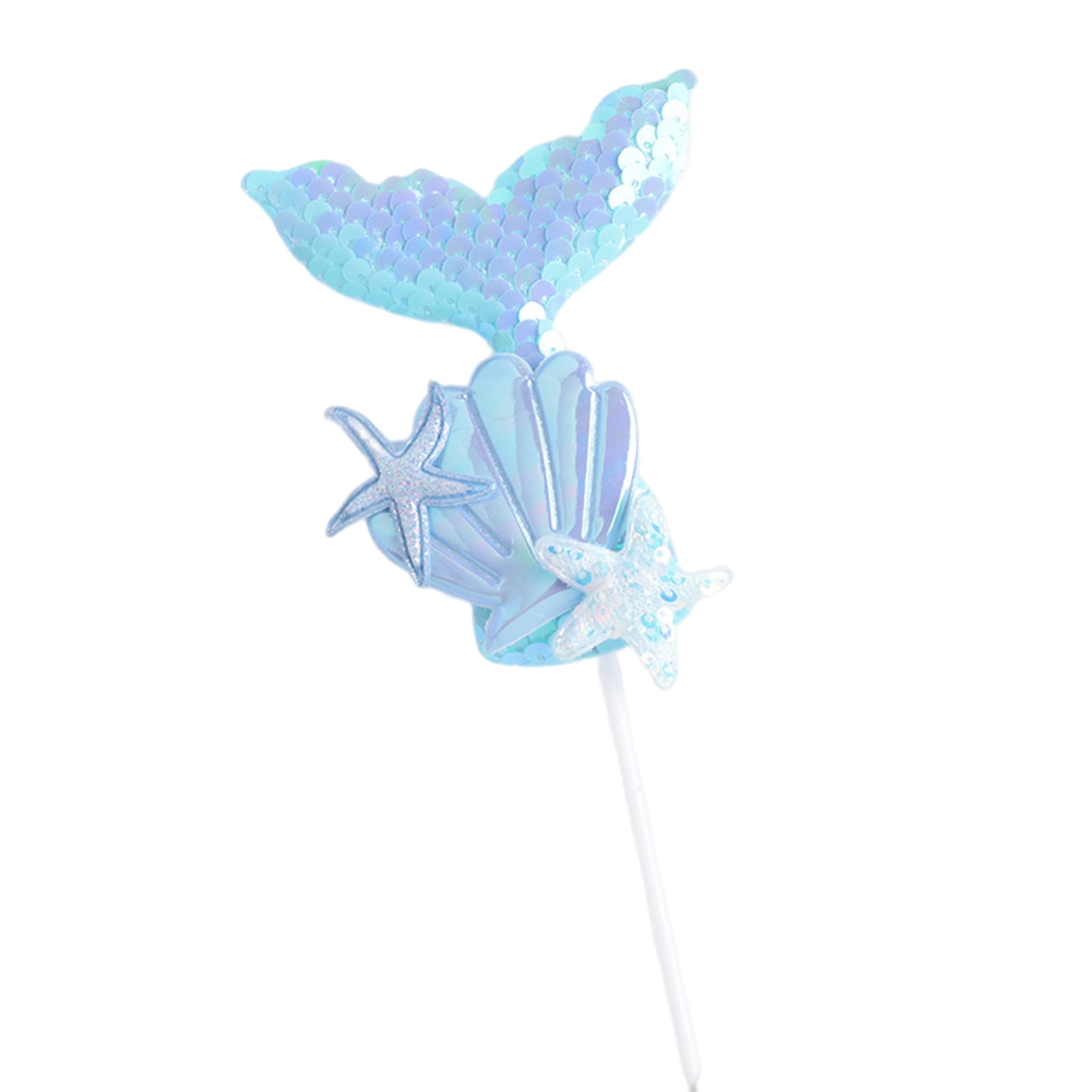 Cake Topper Colorful Sequin Shell Beautiful Handmade Baking Decoration ...