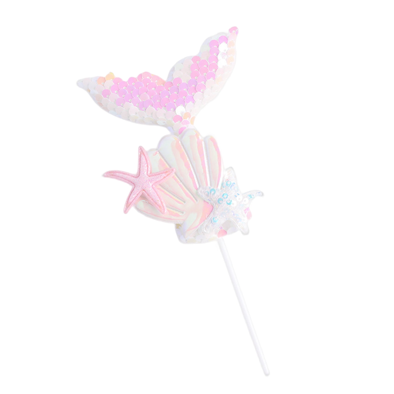 Cake Topper Colorful Sequin Shell Beautiful Handmade Baking Decoration ...