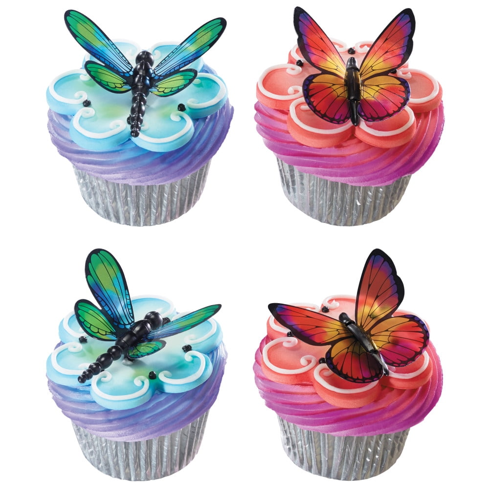 Cake Topper Decor, Garden and Tea Party,Dragonfly and Butterfly cake ...