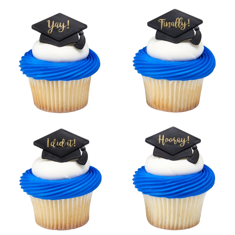 Cake Topper Decor, Graduation, Grad Hat YAY, I Did It, Sayings cake ...