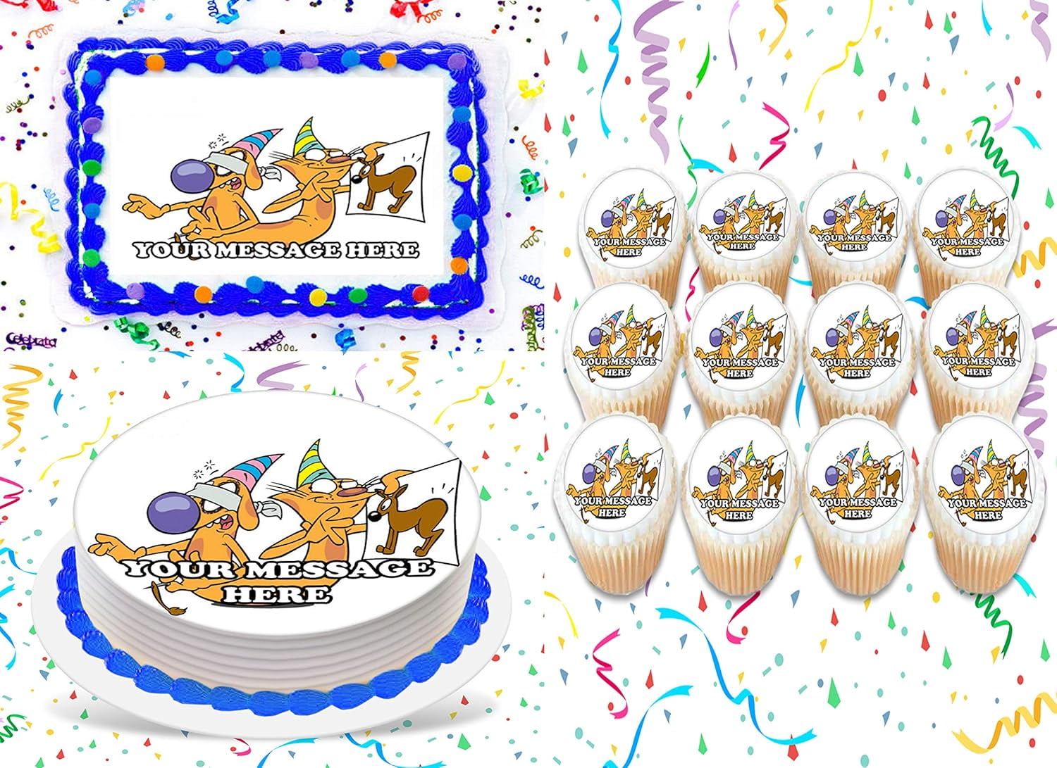 Cake Topper Edible Image Cupcakes Frosting Sugar Sheet (11" X 17" Cake ...