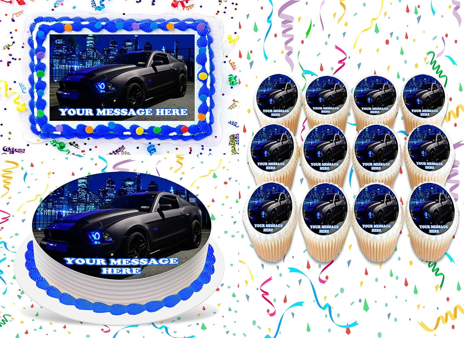 Cake Topper Edible Image Cupcakes Frosting Sugar Sheet (8" X 11" Cake ...