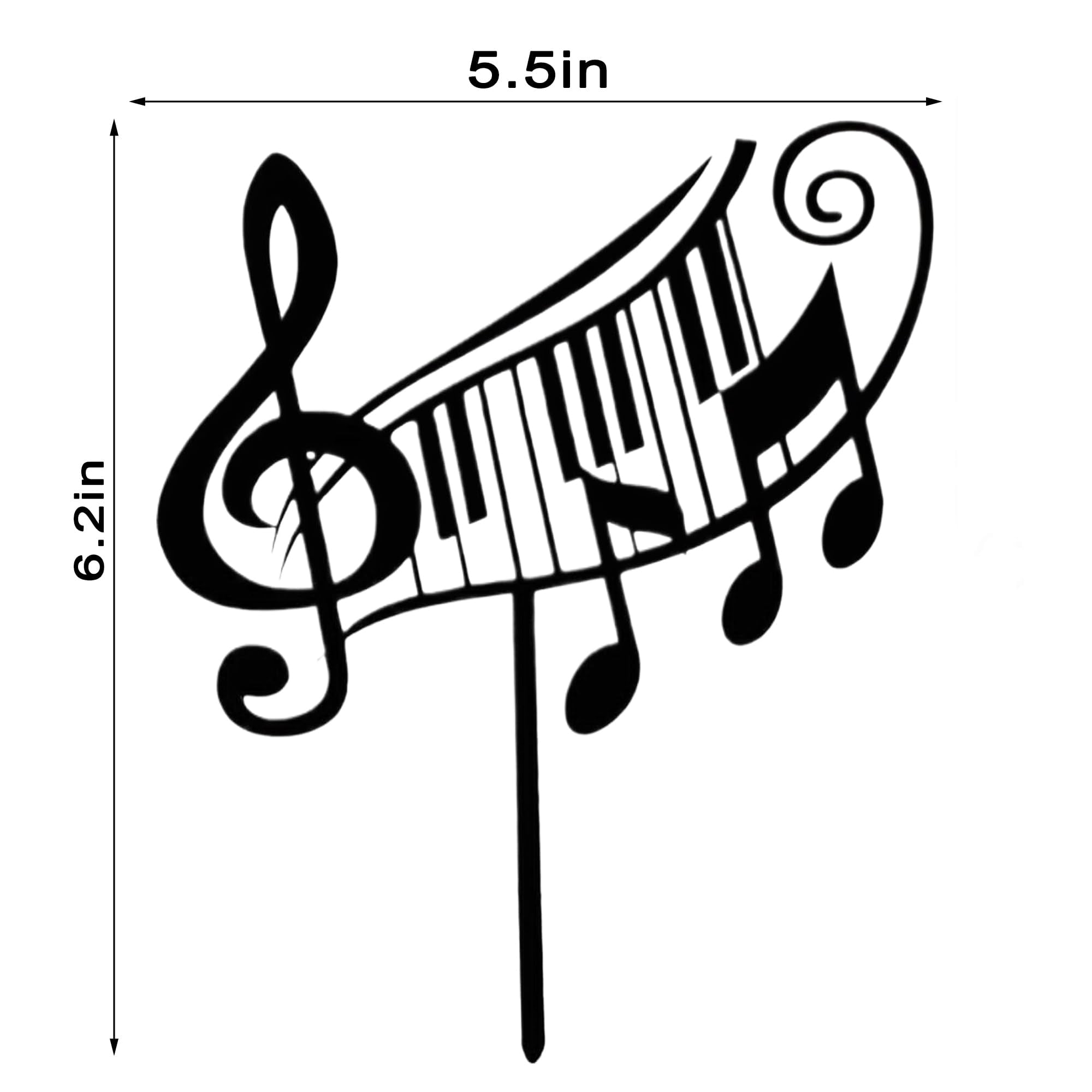 Cake Topper Music AJH3 Notes Gold Acrylic,Music Theme Cake Toppers ...