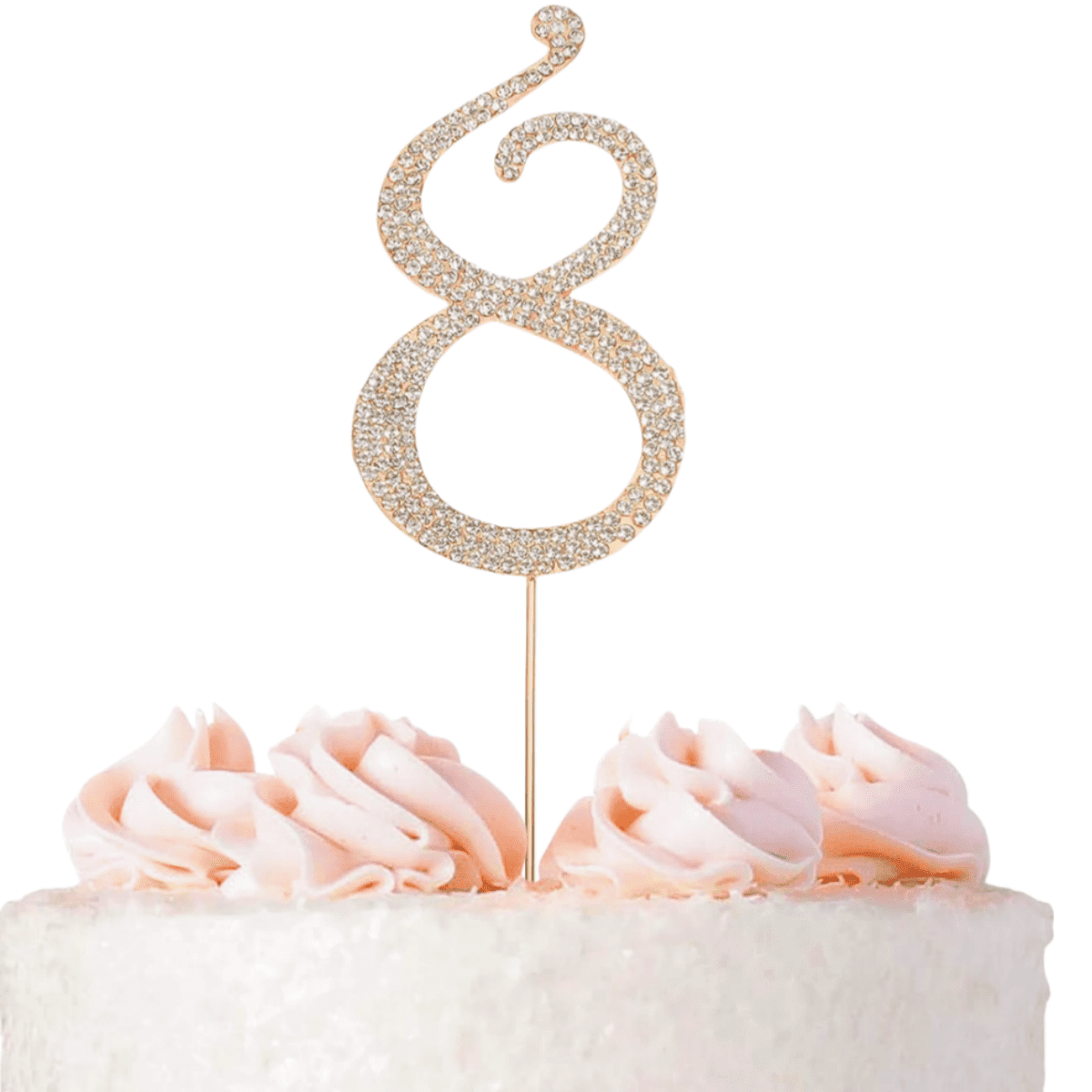 Cake Topper - Premium Rose Gold Metal - Birthday Party Sparkly ...