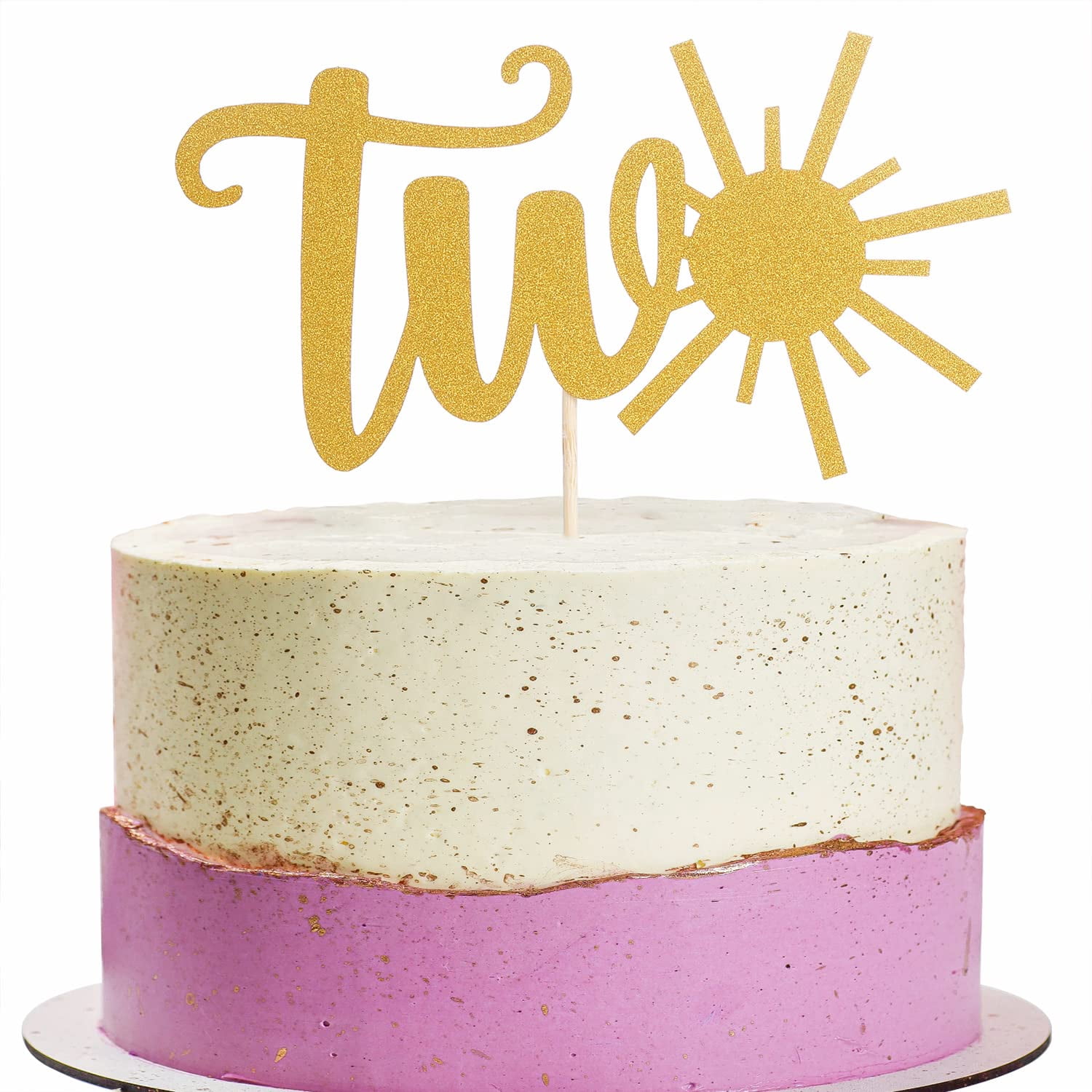 Cake Topper Sun SCH4 Two Birthday - Single-sided Gold Glitter 2nd ...