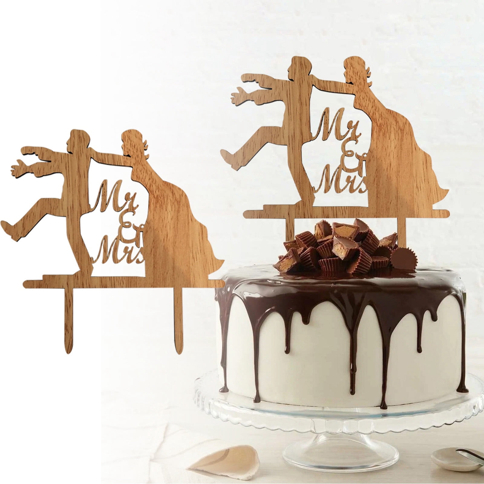 Cake Topper Wedding Cake Picks Wedding Cake Picks And Toppers Wooden ...