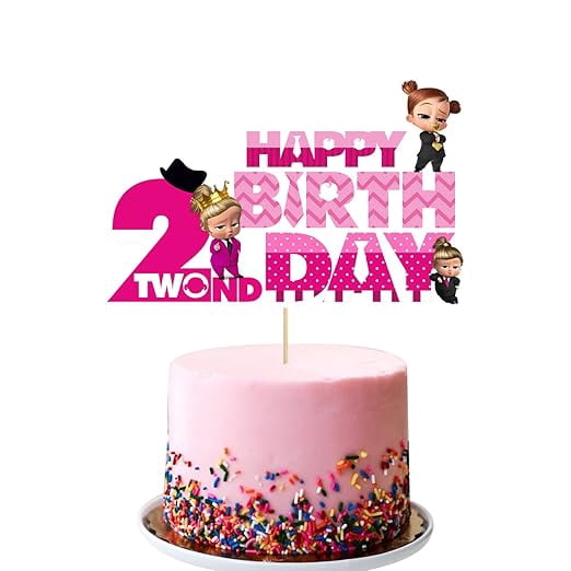 Cake Topper for Girl, Baby is Two, Two Cake Topper, Second Birthday ...