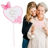 Cake Toppers,Happy Mother's Day Cake Toppers Flower Heart Paper Cake ...