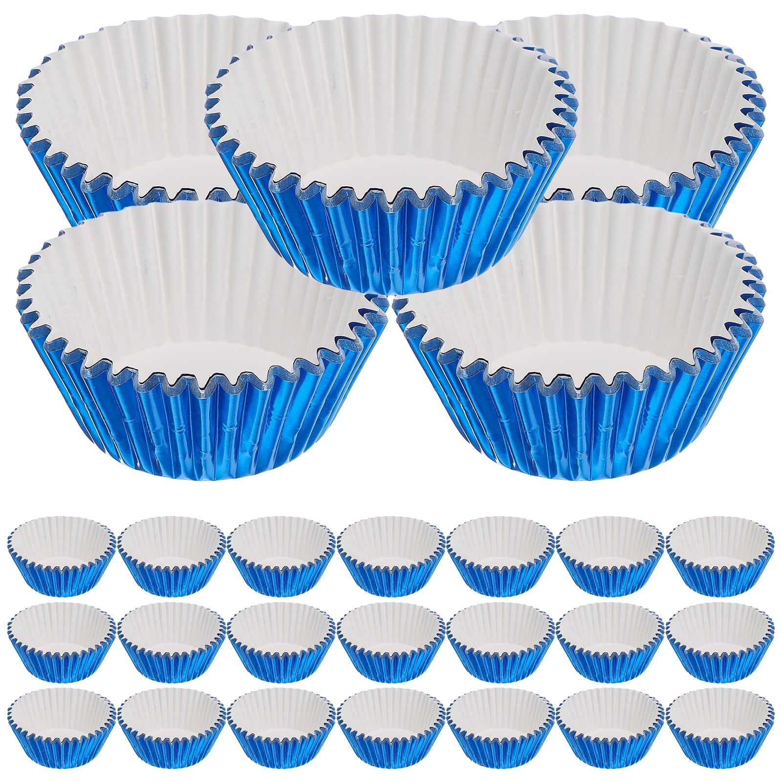 RENACLIPY 100 Blue Paper Muffin Baking Cups Standard Disposable for ...