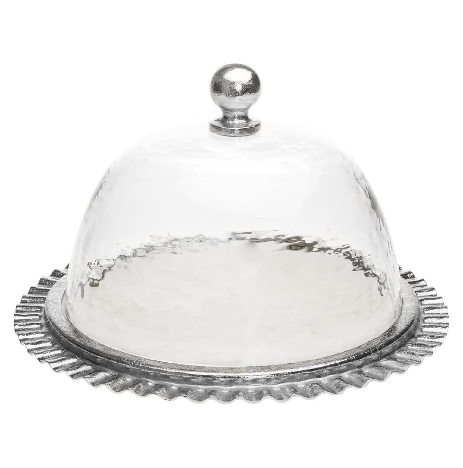 Cake Tray with Glass Dome Platter Server Holiday Decoration Table ...