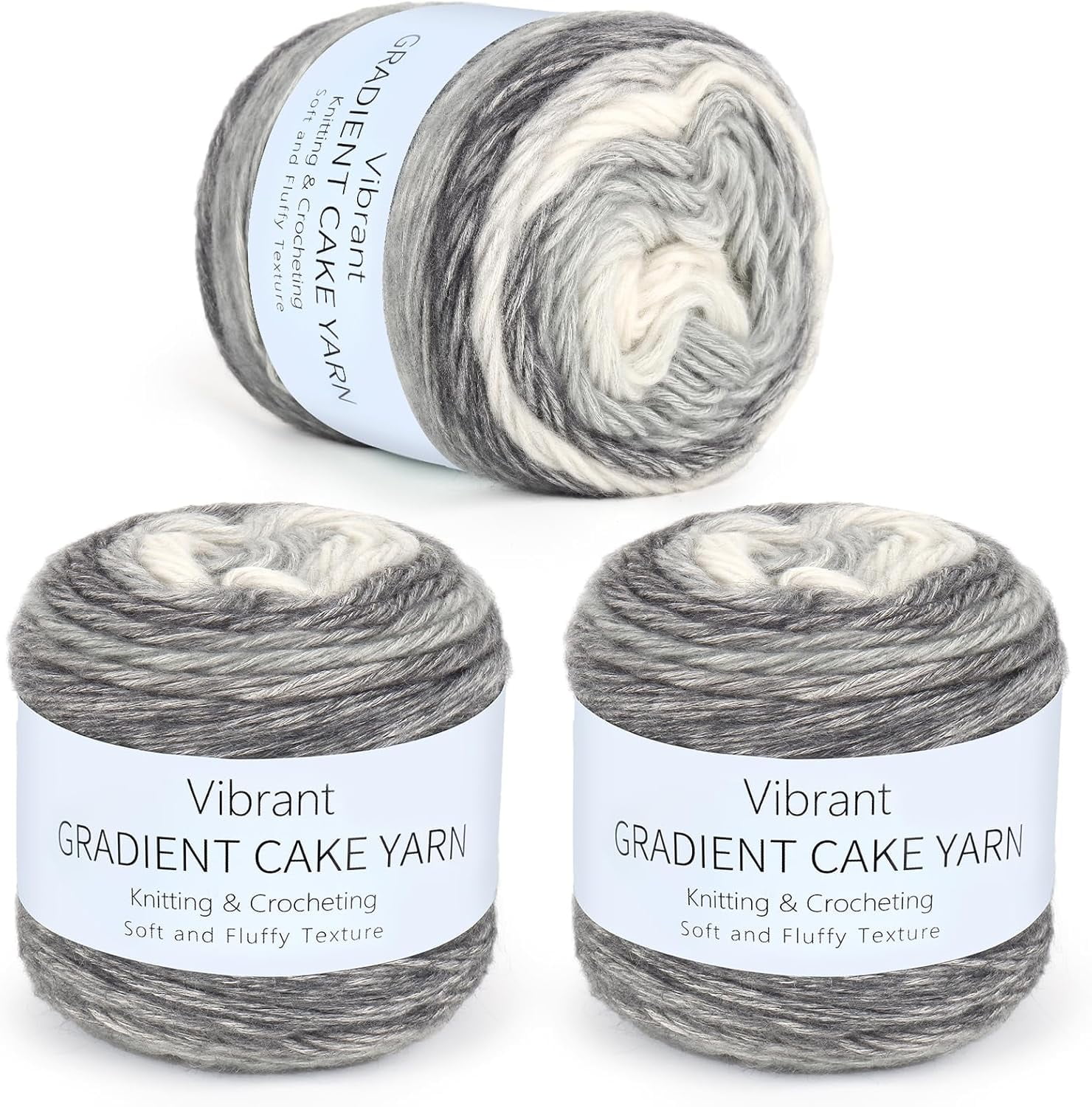 Cake Yarn for Crocheting, 3 Skeins Gradient Cake Yarn 100g (3.52 oz ...