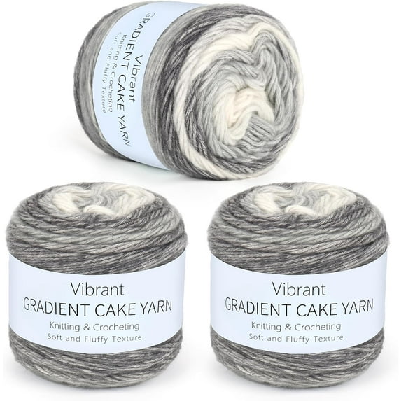Cake Yarn for Crocheting, 3 Skeins Gradient Cake Yarn 100g (3.52 oz ...