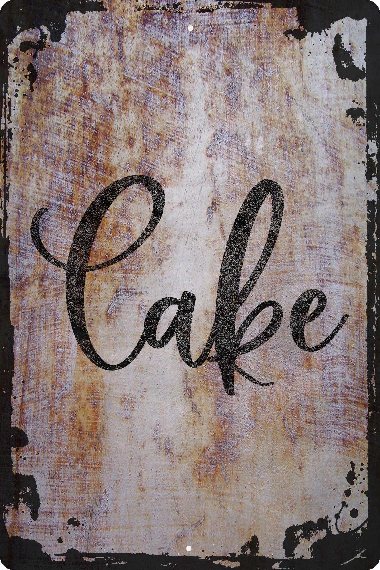 Cake cursive chef baking sweets bakery delicious Beige Wall Art Decor ...