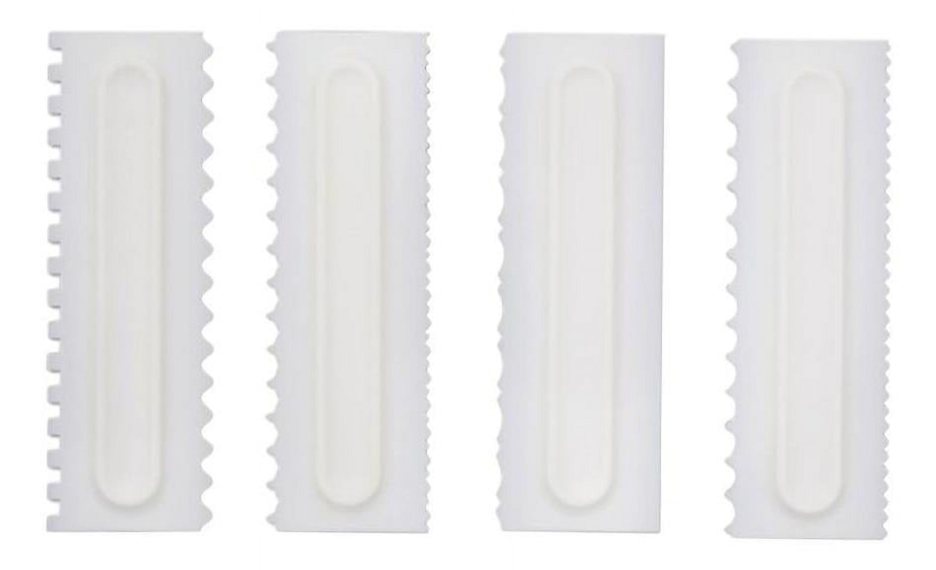 Cake scraper trowel set Plastic cake decorating comb Stainless steel ...