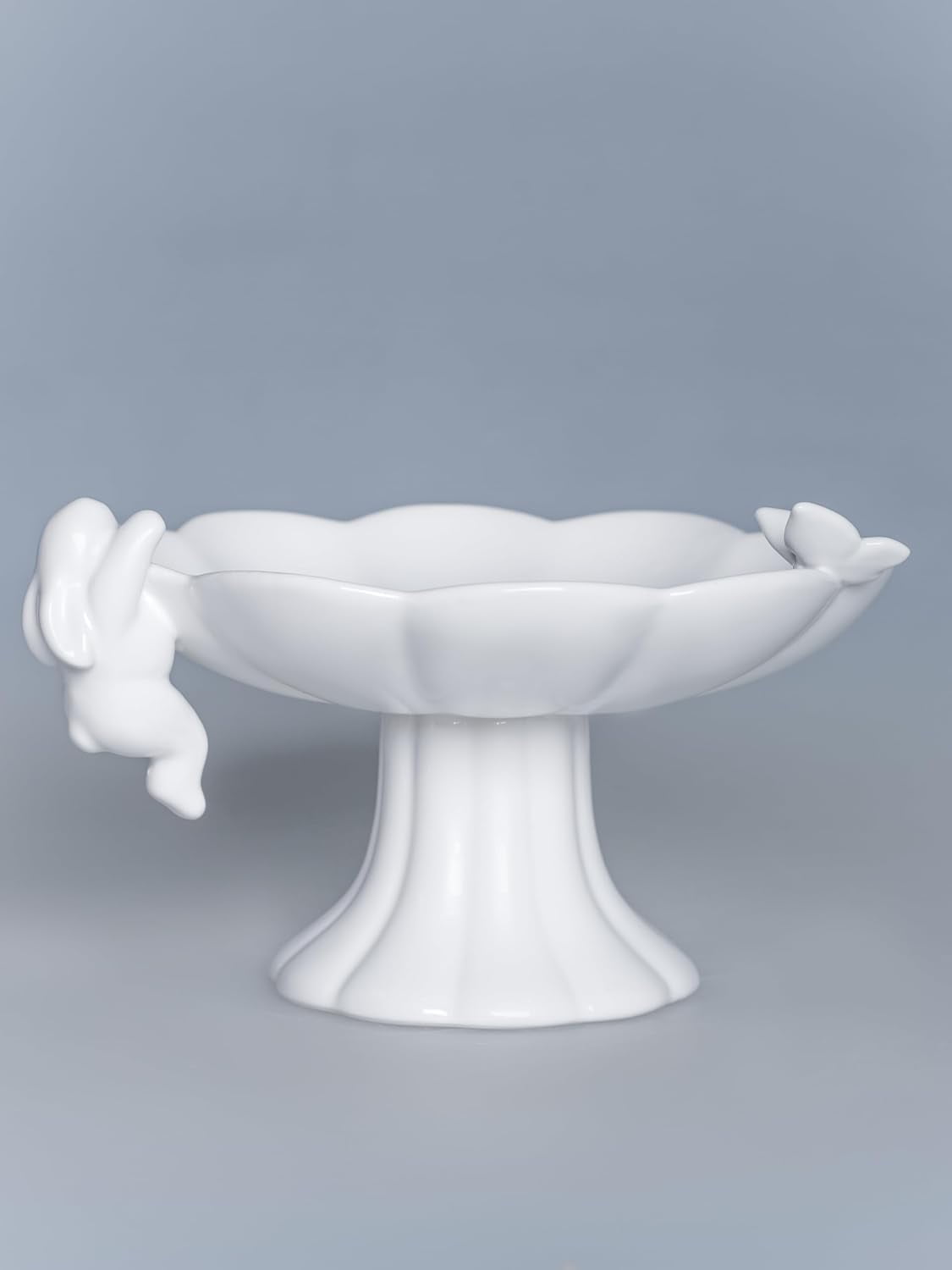 Cake stand "The fun of the rabbit and the butterfly". Bunny platter ...