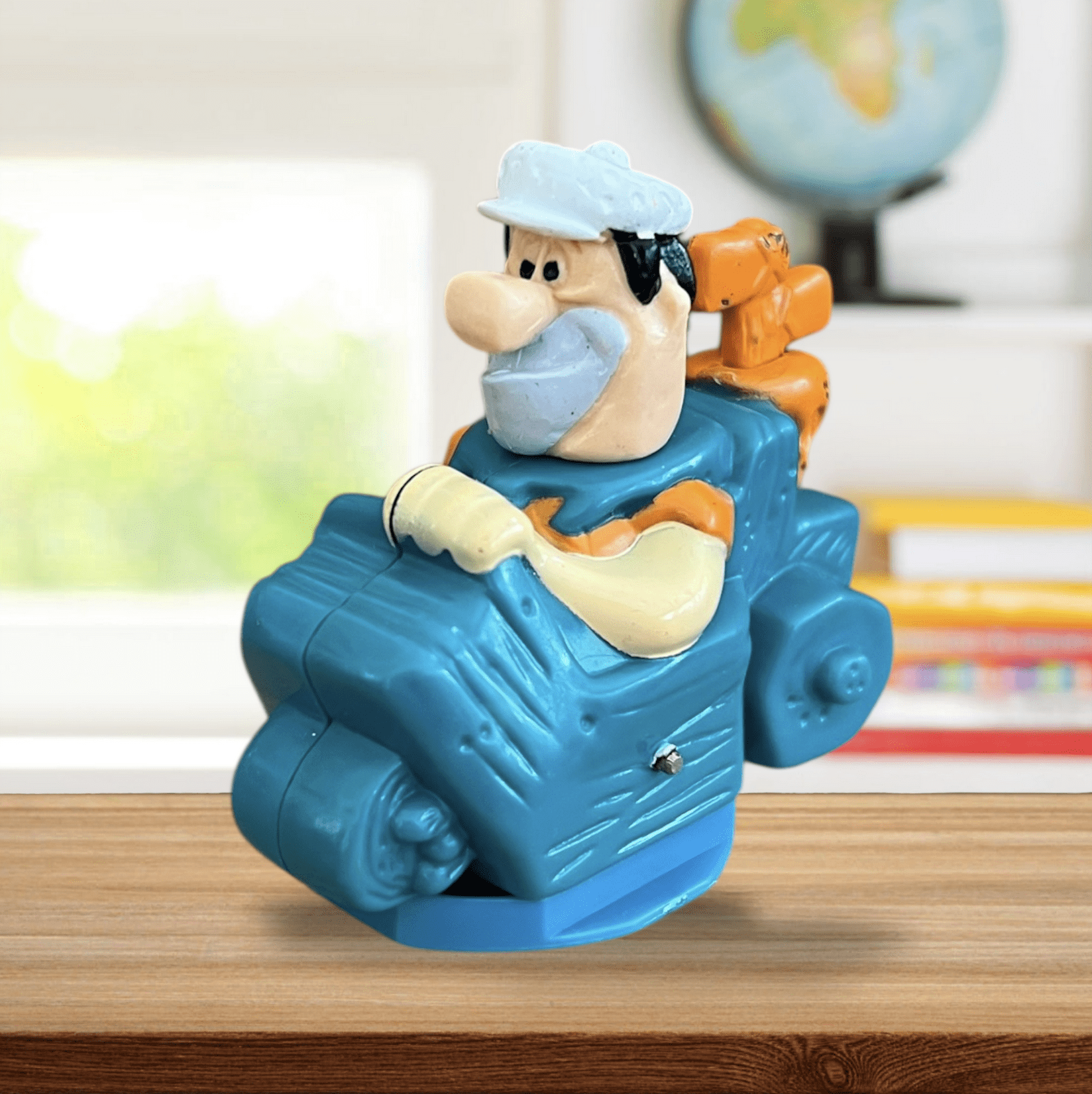 Cake topper FRED FLINTSTONE PVC Prehistoric GOLF CART Roller STAMP PAD ...